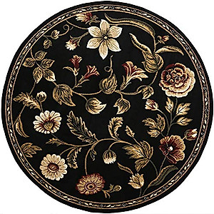 Home Dynamix Optimum Amell Traditional Floral Area Rug, 8 ft, Black/Burgundy