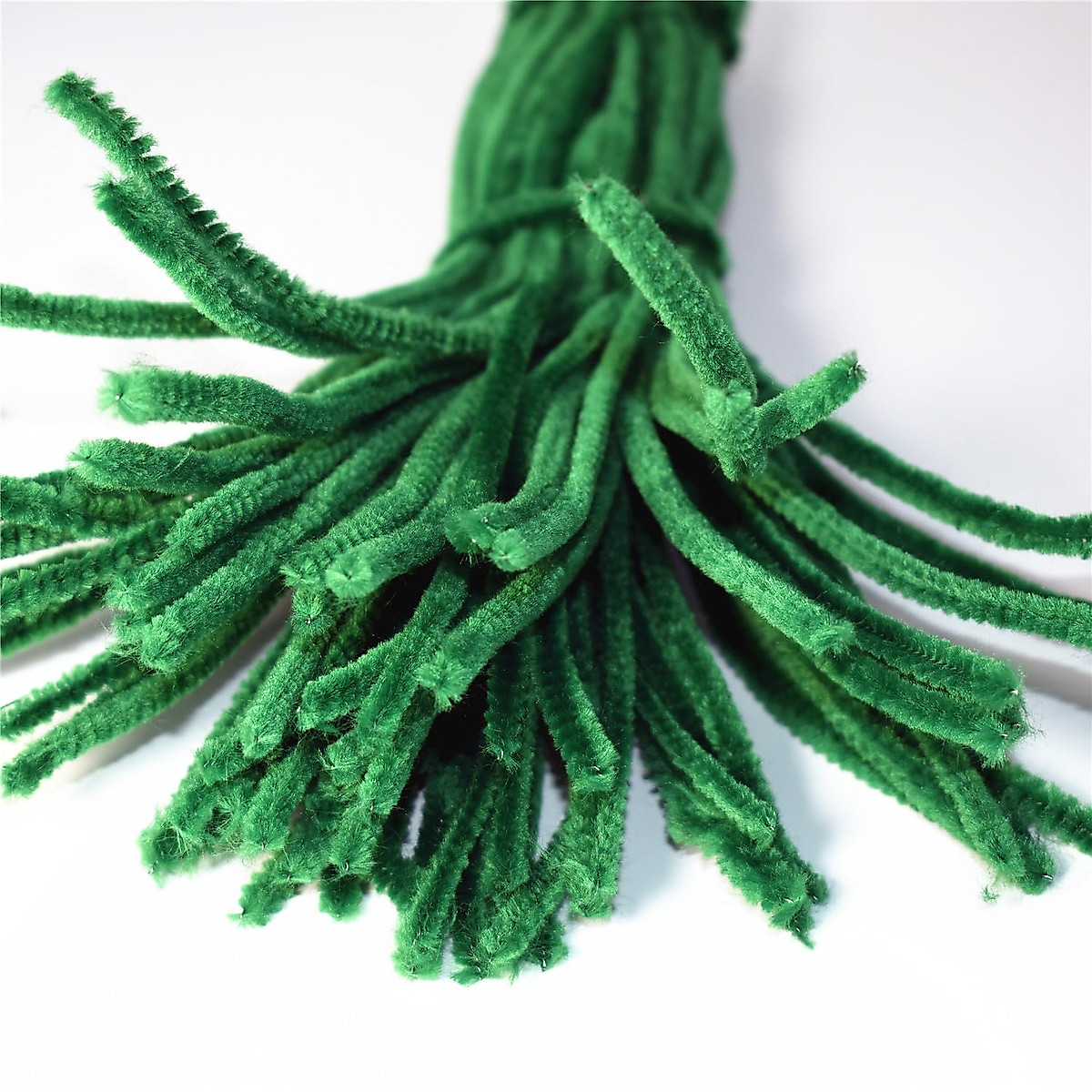 Pipe Cleaners 100 Pieces Chenille Stems Dark Green for DIY Art Decorations Creative Craft (6 mm x 12 Inch)