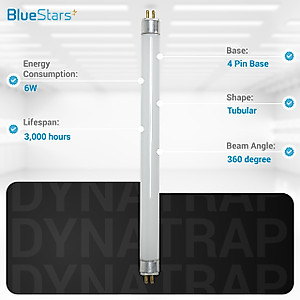 BlueStars 4-Pack Premium Quality 6-Watt 32050 4 Pin Base Replacement Bulbs for DynaTrap Indoor Trap Models DT2000XL, DT2000XLP, DT2000XLPSR, DT3012