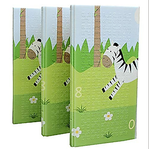 Teamson Kids Fantasy Fields - Safari Animal and Garden Insects Baby Crawling Play Mat -Blue/White