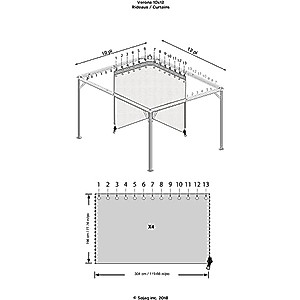 Sojag 135-9158670 10' x 12' Curtains for Verona Outdoor Gazebo, Gray