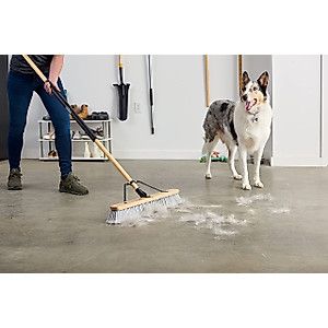 Harper 20201043 24 in. Indoor Smooth-Surface Push Broom with Flagged Bristles, Sand, Saw Dust, Wood Shavings and Pet Hair