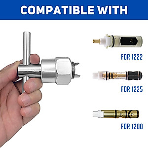 Welvzen Stainless Steel Core Cartridge Puller for 1222, 1225 & 1200, Shower Replacement Cartridge Removal Tool for 104421 with SUS304 Retainer Clip