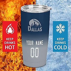 Custom Car Tumbler,Tumblers Stainless Steel 20.8oz,Personalized Football Cup,Sports Travel Coffee Mug,Customized Presents Gifts for Mother's Day Friends Fan Players Coach Lovers,Custom Number and Name