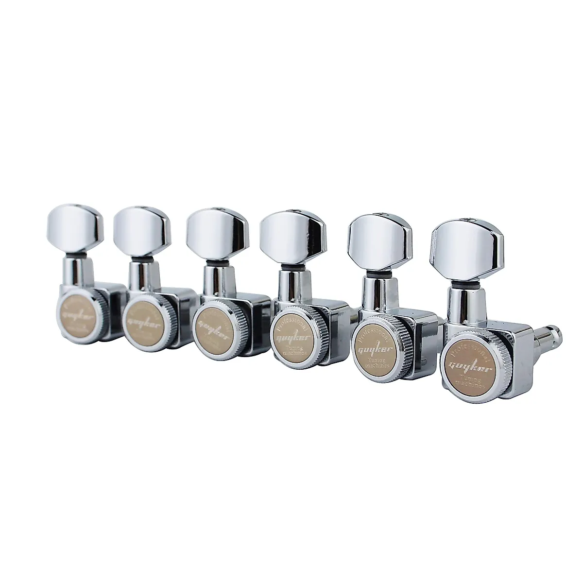 Guyker 6 In-line Guitar Locking Tuners – 1:18 Locking Tuning Key Pegs Tuners – Chrome