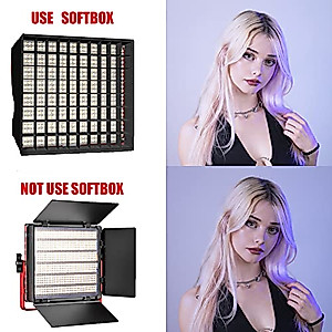 GVM 1200D PRO RGB LED Video Light with 3 Softboxes,50W Video Lighting Kit, 360°Full Color Led Video Lighting Kit with APP Control3 Packs Video Light, 3200K-5600K, Aluminum Alloy Shell, CRI 97