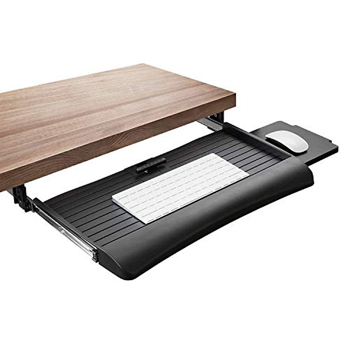 Mount-It! Keyboard Drawer Under Desk with Mouse Platform, Easy-Glide Sliding Under-Counter Computer Keyboard Tray 21 inch Wide