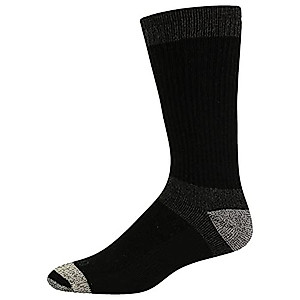Genuine Dickies Men's Dri-Tech MAX CUSHION Crew Performance Work Socks (Black) (Shoe Size: 6-12)