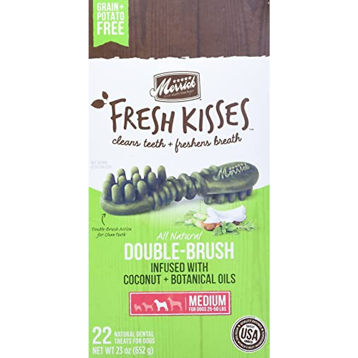 Merrick Fresh Kisses Medium Oral Care Dental Dog Treats for Dogs 25-50 Lbs