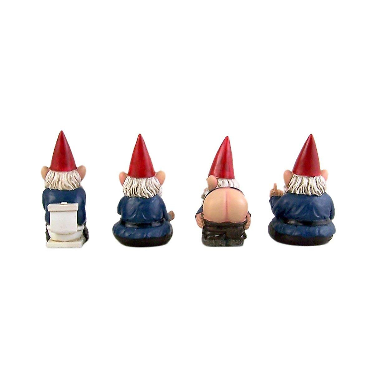 Four Naughty Gnomes Set of 4 Home Decor Statues 4 Inch