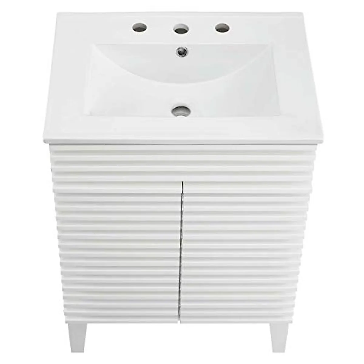 Modway Render Vanity with Sink-Floor, 24 Inch, White White