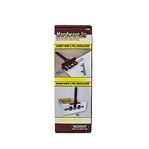 Milescraft 1340 Hardware Jig – Adjustable Drill Guide to Quickly Install Cabinet/Drawer Handles, Knobs and Pulls. Cabinet Hardware Template, Wood Drilling Guide Jig, Drawer Pull Jig.