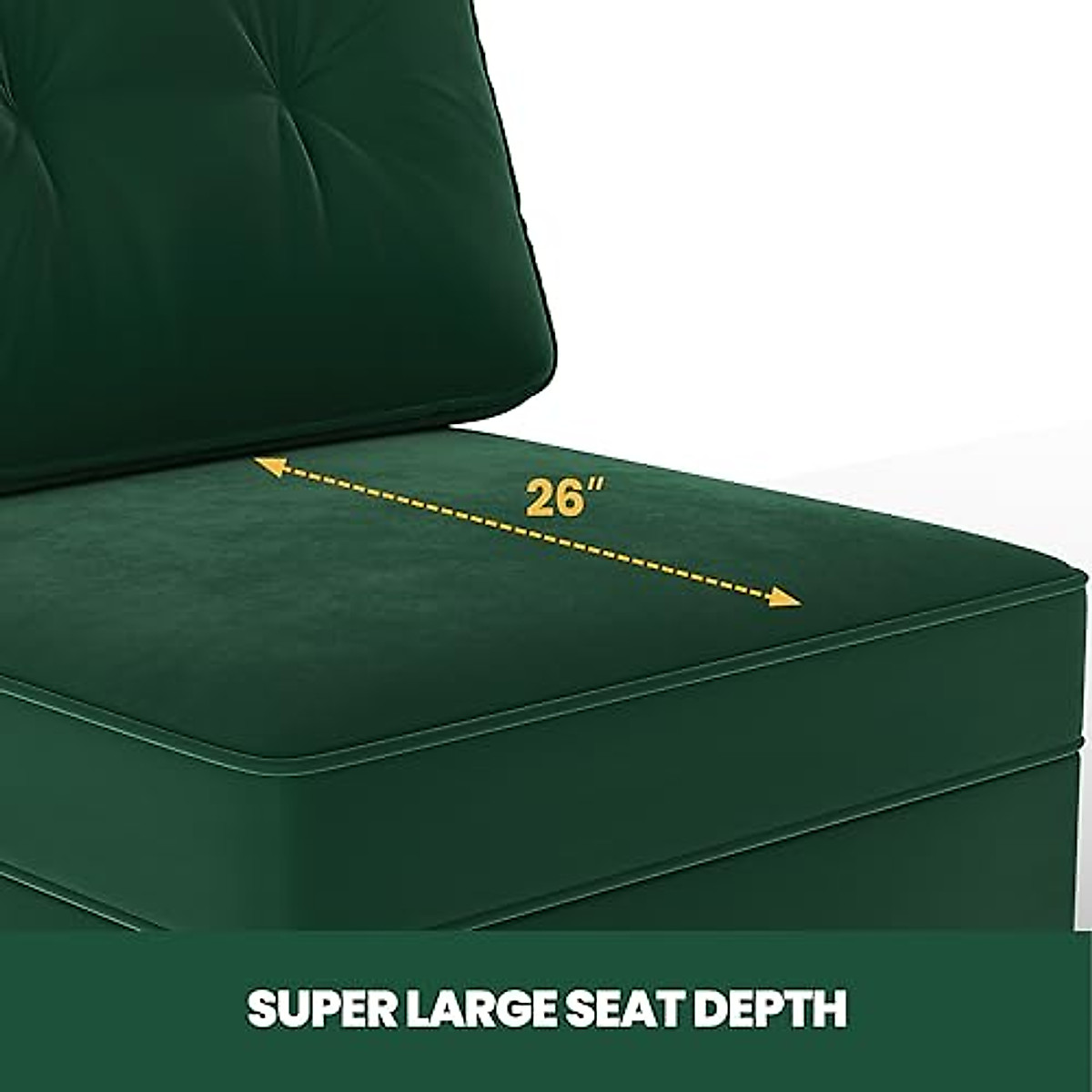 Belandi Modular Sectional Sofa U Shaped Convertible Sofa Couch with Storage, 7-Seat Velvet Modular Sofa with Ottomans, Oversized Sofa Couch with Reversible Chaises for Living Room, Green