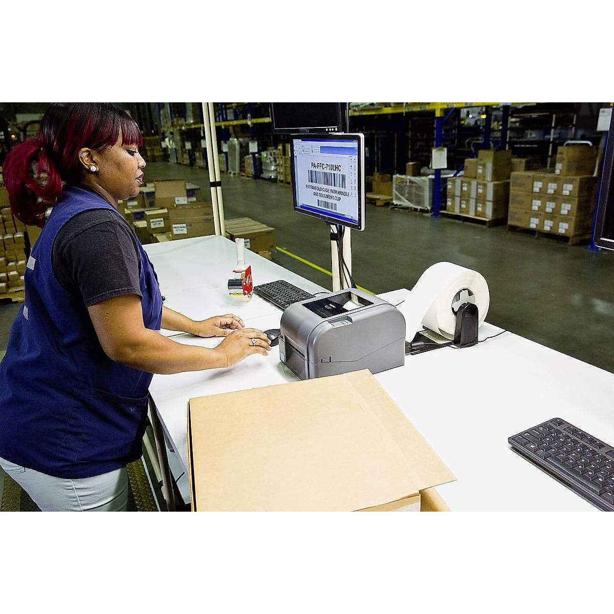 Brother TD-4650TNWB 4-inch Thermal Transfer Desktop Network Barcode and Label Printer for Labels and Barcodes, 203 dpi, 8 IPS, Standard USB 2.0, Serial, Ethernet LAN, Built-in Wi-Fi® and Bluetooth®