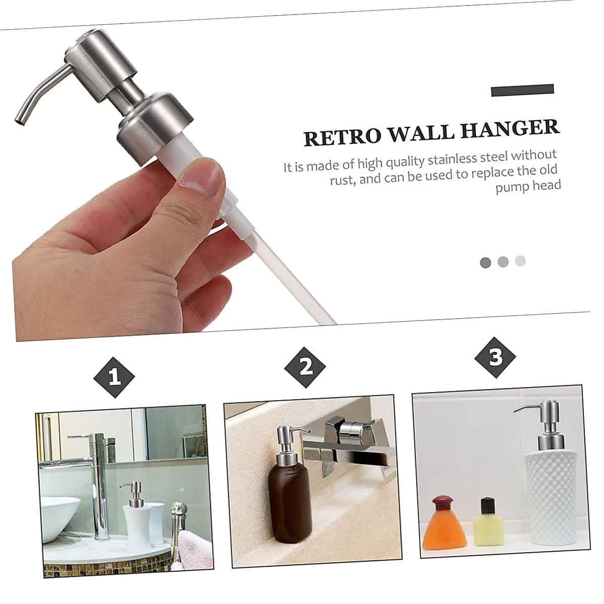 Cabilock 2pcs Sprinkler Liquid Soap Foaming Hand Soap Dispenser Soap Dispenser Pumps Dish Soap Dispenser Bag Shampoo Bottles Perfume Pump Head Press The Pump Stainless Steel Nozzle Travel