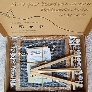 Felt Letter Board with Letters Set and Stand - 10x10 Inch, Dark Gray Color, 340 White Characters and Emoji with Bag - Pregnancy Must Haves, Perfect for a Baby Annoucement! (White/Gray)