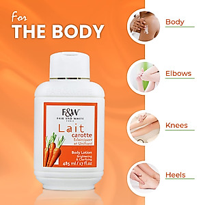 FAIR & WHITE Original Carrot Moisturizing Body Lotion - 485ml / 17.0 fl oz - Brightening & Clarifying Body Lotion