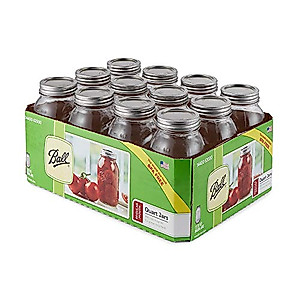 Ball Regular Mouth Quart 12 Pieces Jars (32oz) Made in USA, Clear