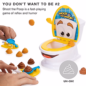 Brybelly The Original Shoot The Poop - Funny Family Game - Fast and Frenzied Flushing Poop Game with Fun Sounds for Kids