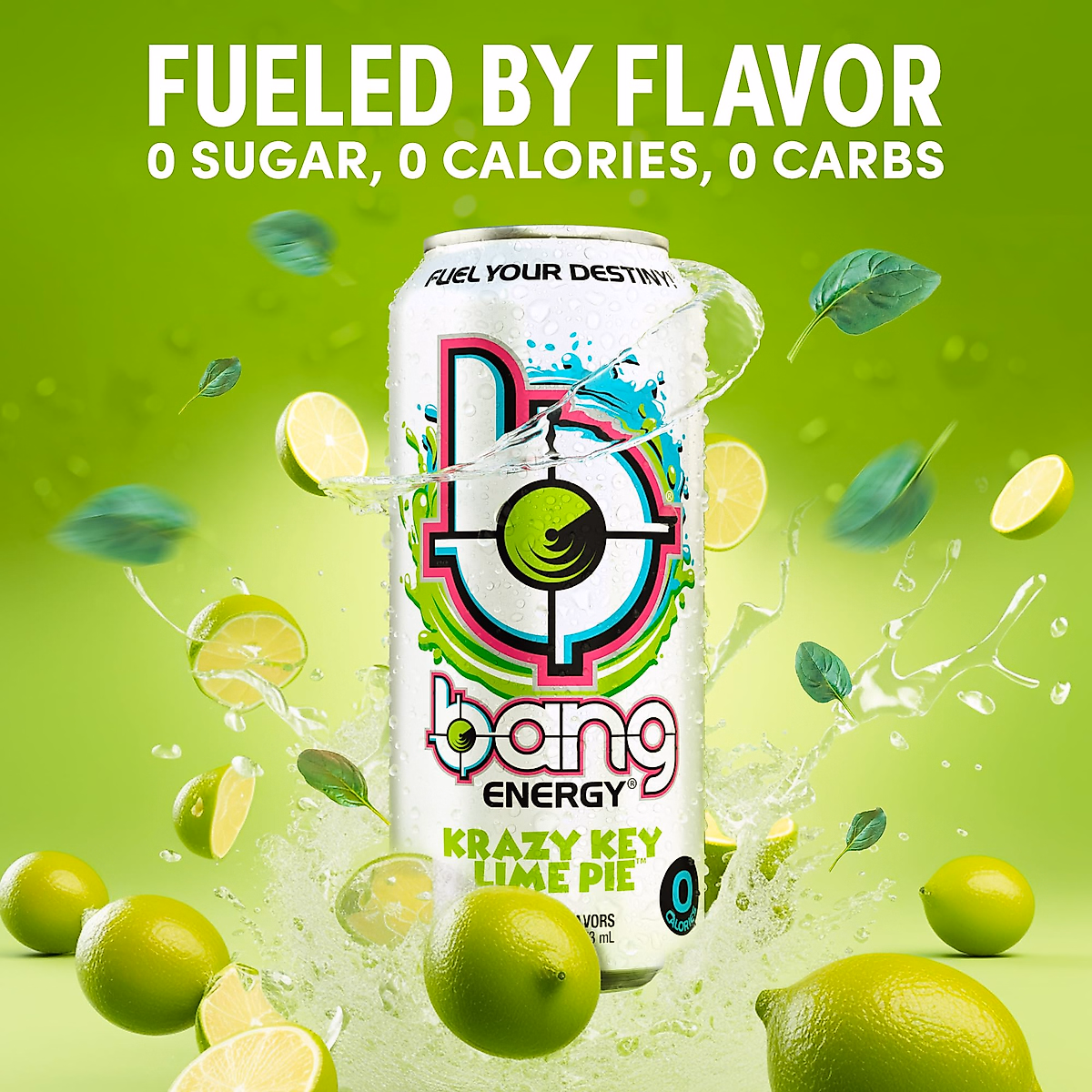 Bang Energy Key Lime Pie, Sugar-Free Energy Drink, 16-Ounce (Pack of 12)