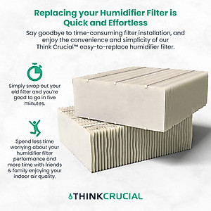 Think Crucial Replacement Humidifier Paper Wick Filters Compatible with Aircare Part # 1043 & Models EP9500,EP9700,EP9800,EP9R500,EP9R700,EP9R800 - Essick: 821000,826000,831000,SS390DWHT (1 Pack)