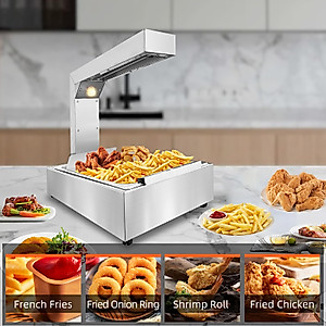 French Fry Warmer Food Heat Lamp Premium Food Warming Station for Perfectly Heated Fries and Fried Chicken, Ideal for Catering Events and Snack Stands