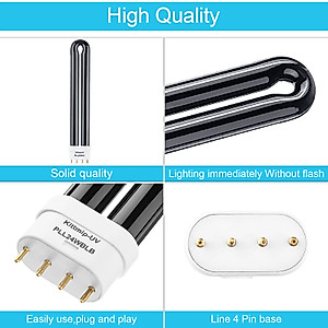 2 Pcs B24b Stinger Bug Zapper Replacement Bulbs 24w Black Flag Bug Zapper Bulb UV Light Ultraviolet Mosquito Killer Lamp Insect Trap Replacement UV Bulb for Stinger Bk300, Bk310, Bk500