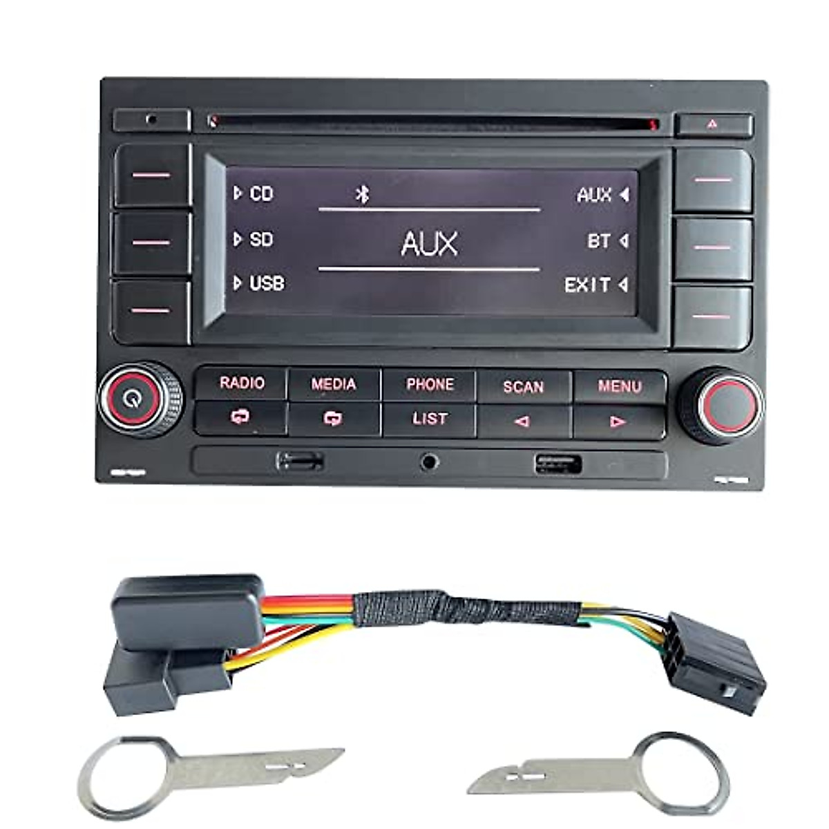 RCN210 Car Radio Stereo CD Player Built-in Bluetooth USB MP3 AUX SD for VW Polo 9N Golf R32 Jetta MK4 Passat B5 31G035185