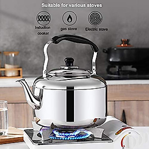 Tea kettle, Whistling Tea Kettle for Stove Top, 3L Culinary Grade Stainless Steel Teapots Hot Water Fast to Boil, Modern Tea Kettle for Gas Electric Induction Stove Top