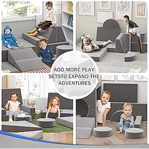 Yaofala Kids Couch, 15 PCS Certified Modular Toddler Couch Kids Play Couch, Child Sectional DIY Sofa Couch for Playroom Bedroom Living Rooms, Convertible Foam and Floor Cushion for Gift