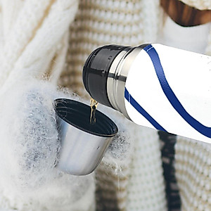 Stainless Steel Leather Vacuum Insulated Mug Line Thermos Water Bottle for Hot and Cold Drinks Kids Adults 16 Oz