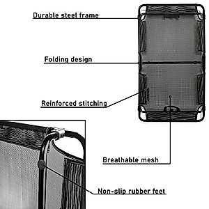 Homevative Folding Elevated Pet Bed, No Assembly, Indoor/Outdoor, Low Profile, Non-Slip Feet, Travel Bag Included. 42" x 24" x 5-1/2"