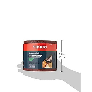 TIMCO 231004 Sandpaper Roll 60 Grit Red - 115mm x 10m