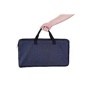 Rocelco 19" Portable Laptop Riser, Height Adjustable Travel Standing Desk Converter, Premium Compact Sit Standup Keyboard Monitor Rising Workstation with Carry Bag, Black R PDRB