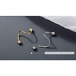 Reffeer 925 Sterling Silver Minimalist Crawler Earrings Little Ball Wrap Cuff Earrings For Women Teen Cartilage Earrings Helix Piercing Earrings (A-Silver)