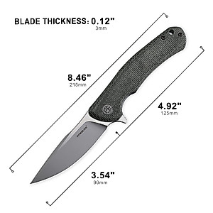 Petrified fish K110 Steel 949 Folding Knife G10 Handle Ceramic Ball bearings Camping Hunting Knives EDC tool (Green Flax)