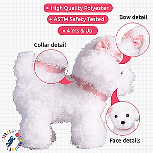 Little Jupiter Pet Plush Set with Purse w/ Reversible Sequins & Charm - Stuffed Animal Toy for Kids Ages 4 - 5 - 6 - 7 - Stuffed Animal Purse - Stuffed Animals for Girls - (White Labradoodle)