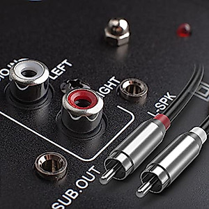 Ancable RCA to Speaker Wire, [18AWG 6.5-Feet] 2-Channel Heavy RCA Male Adapter to Bare Wire Open End Audio Cable, 2-Pack