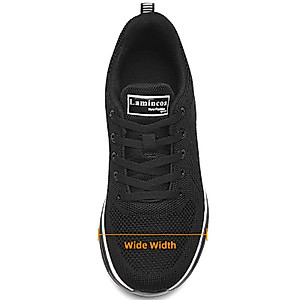 Wide Width Womens Sneakers Air Cushion Running Shoes Walking Tennis Shoes for Women Black