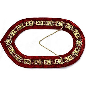 DEURA Masonic Collar Shriners Shriner's GOLD PLATED // RED BACKING DMR-600GR