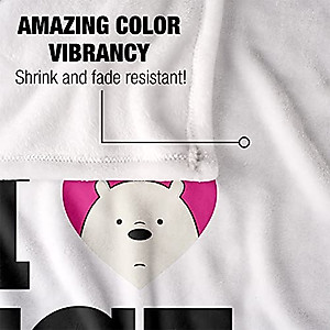 We Bare Bears Heart Ice Bear Officially Licensed Silky Touch Super Soft Throw Blanket 50" x 60"