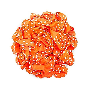 50-Pack 12-Inch Orange Latex Polka Dot Balloons for Birthday Party Decorations Supplies with 1 Gold 2.5x2.5x5-Inch Balloon Weight and 1 Roll of 10mm Wide White String