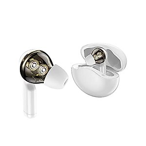 KENKUO Bluetooth Headphones Dual Dynamic Drivers Wireless Earbuds 40Hrs Playtime withTouch Control in-Ear Earphones HiFi Stereo Sound Headset with Mic for Sport, White