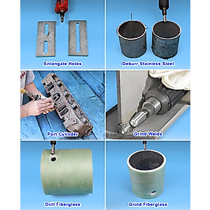 Mars-Rock Carbide Burr Set 1/4" Shank 10PCS w/Wood Base Die Grinder Bits Rotary Rasp File for Metal Welds Concrete Stone Wood Plastic Carving Cutting Chamfering Grinding Engraving Porting Trimming