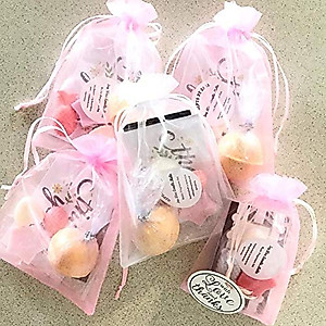 100Pcs Organza Bags,4x6" Wedding Favor Bags with Drawstring,Sheer Organza Pouches for Jewelry,Gift,Bathroom Soaps (10x15cm Pink)