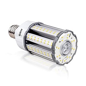36W LED Corn Light Bulb, 150W-175W Metal Halide Equal, 5000K (Daylight White), EX39 Mogul Base, 4,524lm, Step-Dimming, 100-277VAC, UL-Listed, Warehouse, High Bay, Workshop, Post-Top Light Retrofit
