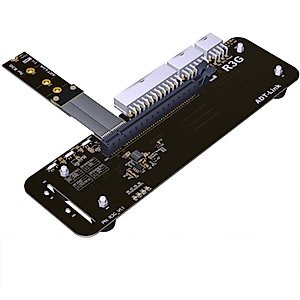 ADT-LINK M.2 Key M NVMe External Graphics Card Stand Bracket with PCIe3.0 x4 Riser Cable 25cm 50cm 32Gbs for ITX STX NUC VEGA64 GTX1080ti (25CM,R43SG-TU)