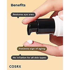 COSRX Advanced Snail Peptide Eye Cream with 73.7% Snail Mucin + 2% Niacinamide, 0.85 fl.oz / 25ml | Brightening Night Cream for Fine Lines & Dark Circles, Korean Skin Care, Not Tested on Animals