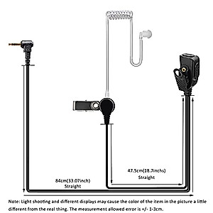 HYS Walkie Talkie Earpiece with Mic/PTT, Acoustic Tube Headset, Surveillance Radio Earpiece for Law Enforcement, for Motorola 2.5mm T200TP T260 T100TP T402 T460 T465 T600 T605 T800 Talkabout Radio