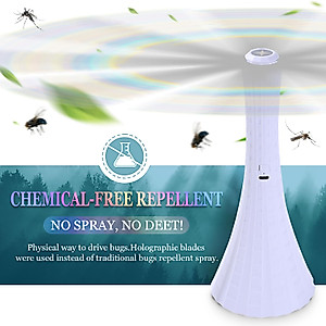 Fly Fans for Tables Rechargeable, 4 Pack Fly Fans, White